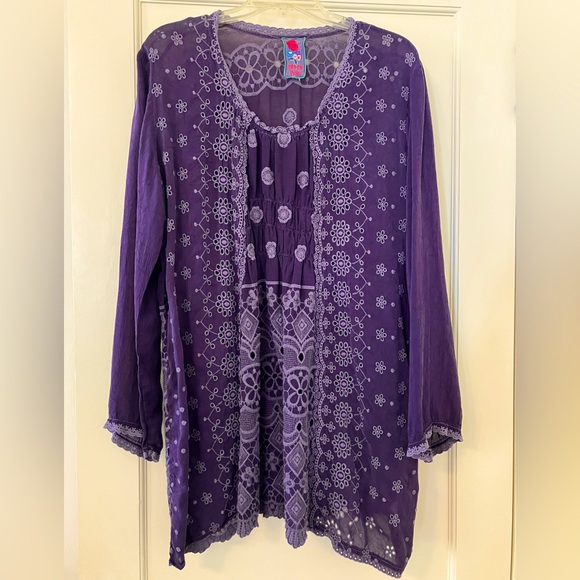 Johnny Was | Tops | Johnny Was Embroidered Tunic Xl | Poshmark